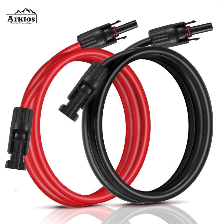 Solar Panel Extension Cable 4mm, (1 black- 1red) x 4 meters ...